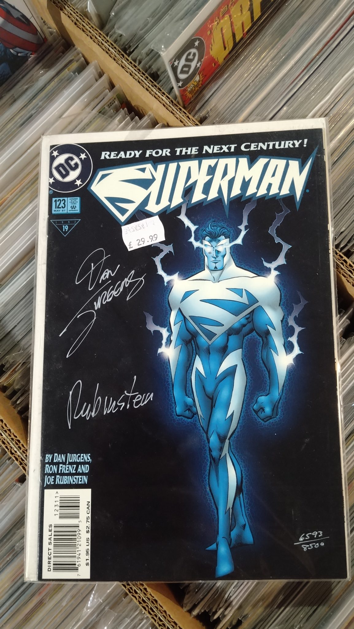 Superman #123 Glow in the Dark Variant Signed Dan Jurgens & Joe ...